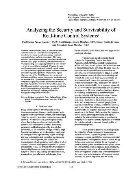 Pdf Analyzing The Security And Survivability Of Real Time Control Systems
