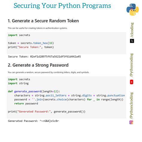 Securing Your Python Programs 1 Generate A Secure Random Token By