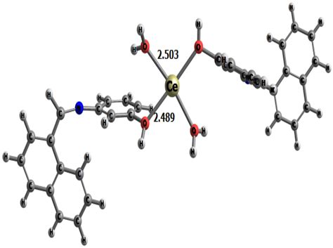 Optimized Geometry Of The Ceiii Complex Bond Lengths Are In Å