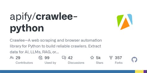 Github Apifycrawlee Python Crawlee—a Web Scraping And Browser