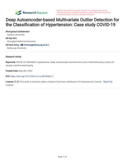 Pdf Deep Autoencoder Based Multivariate Outlier Detection For The
