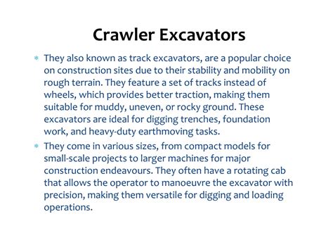 PPT Different Excavator Types And Their Construction Site Applications PowerPoint Presentation