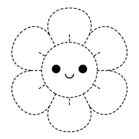 Kawaii Flower Tracing Free Download And Print For You