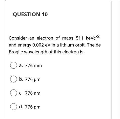 Wavelength Electron Orbit