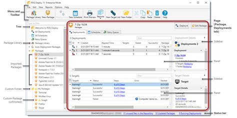 help for pdq deploy the pdq deploy interface main console window