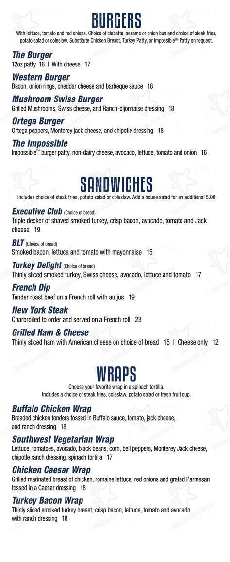 Menu At Atlantis Steakhouse Reno