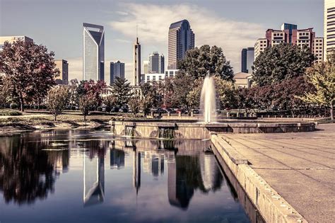 Charlotte North Carolina Cityscape During Autumn Season Photograph By