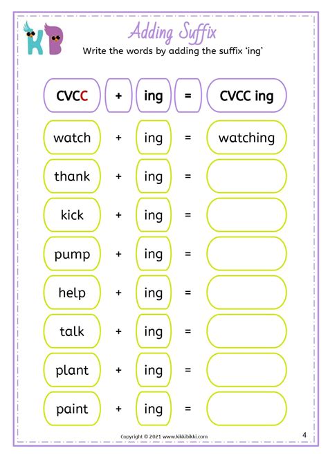 Adding Suffix Ing Free Phonics Printable Worksheets