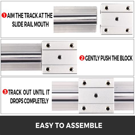 Vevor Linear Rail 2pcs Sbr16 1200mm Linear Slide Rail 4pcs Sbr16uu