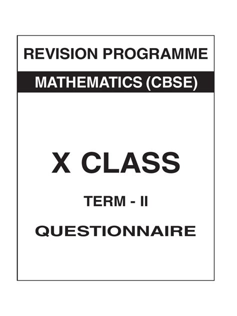 Cbse Mathematics Questionear Session 2 And 3 Pdf