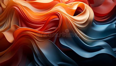 Abstract Backdrop With Smooth Flowing Wave Pattern In Vibrant Colors Generated By Ai Stock