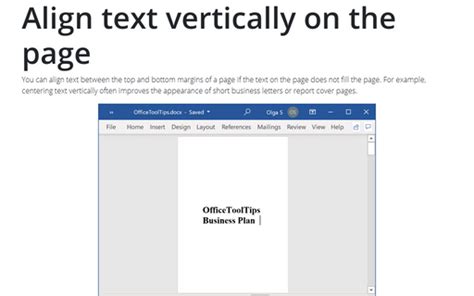 Align Text Vertically On The Page Microsoft Word 365