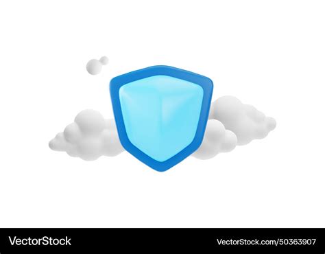 Visualization Of Internet Security 3d Blue Shield Vector Image