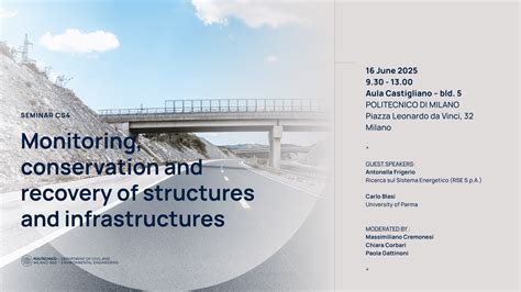 Cs⁴ Seminar Monitoring Conservation And Recovery Of Structures And Infrastructures Dica
