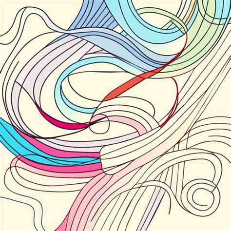 Multilines String Lines Wave Style Vector Illustration Line Art