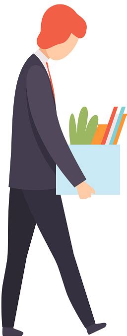 직장에서 기 각 된 사업가 개인 소지품의 상자를 가진 사람 직장에서 발생 하는 사무실 노동자 실업자 사람 벡터 일러스트 실업에