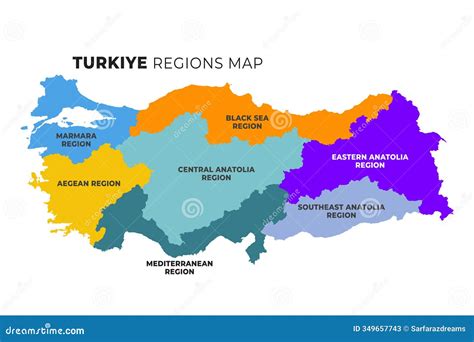 3d Isometric Map Of Turkey Regions Modern And Detailed Design Stock