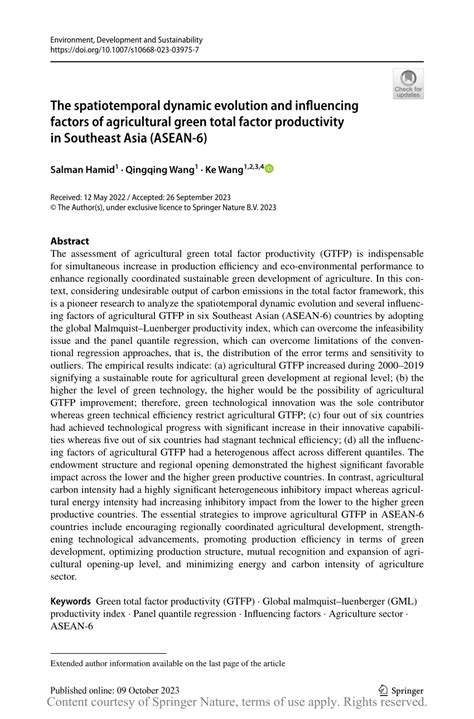 The Spatiotemporal Dynamic Evolution And Influencing Factors Of