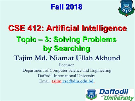Ai Lecture 3 Solving Problems By Searching Ppt