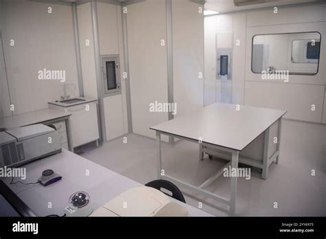 Futuristic Laboratory With Devices For Dna Research Genome Sequencing And Bioinformatics