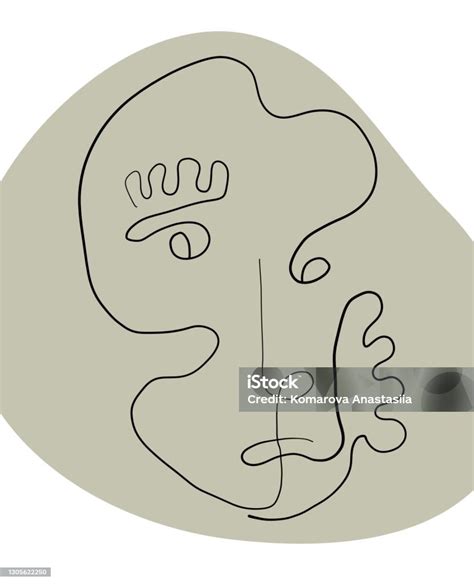 추상적인 세로로 인쇄합니다 블랙과 화이트 미니멀한 그래픽 실루엣 여성의 얼굴의 예술 사람 얼굴에 대한 스톡 벡터 아트 및 기타 이미지 사람 얼굴 개념 개념과 주제