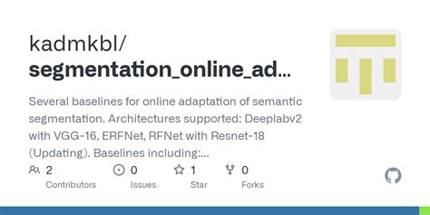 GitHub Kadmkbl Segmentation Online Adaptation Several Baselines For Online Adaptation Of
