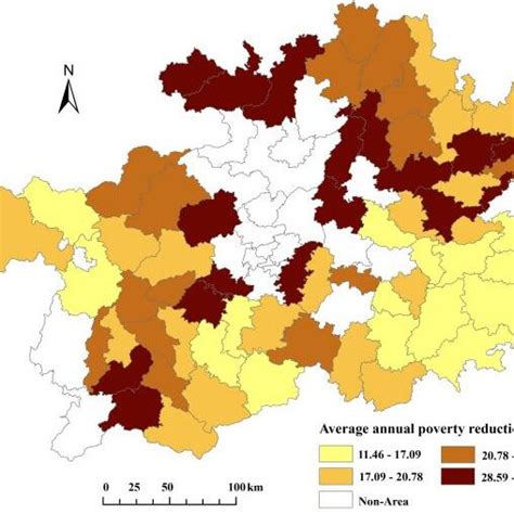 Map Of The Average Annual Poverty Reduction And Lisa Analysis In The