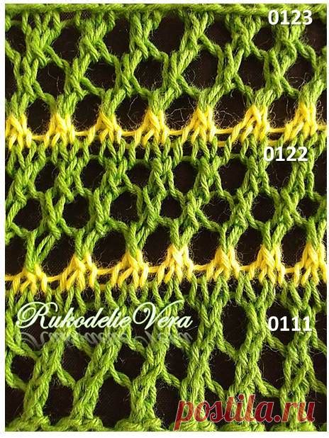 Ажурные узоры сетка с наклоном спицами Ажурные узоры Образцы схемы вязание СПИЦАМИ Постила
