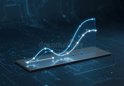analyzing glowing data graph showing increase for business and