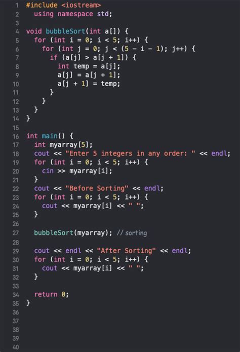 Bubble Sort Algorithm Line By Line Bubble Sort Algorithm By Yasir