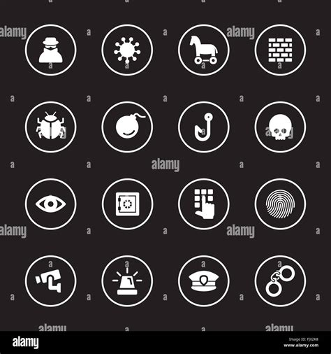 JPEG White Flat Icon Set With Circle Frame For Web Design UI Infographic And Mobile Apps