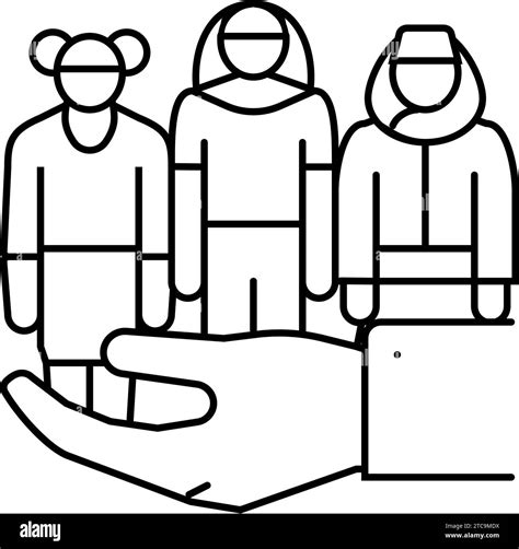 Diversity Inclusion Feminism Woman Line Icon Vector Illustration Stock