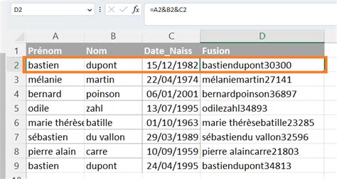 4 Manières De Fusionner Plusieurs Données En Une Cellule Sur Excel May6 Cest Possible