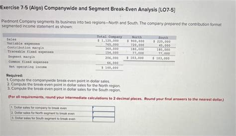 Solved Exercise 7 4 Algo Basic Segmented Income Statement