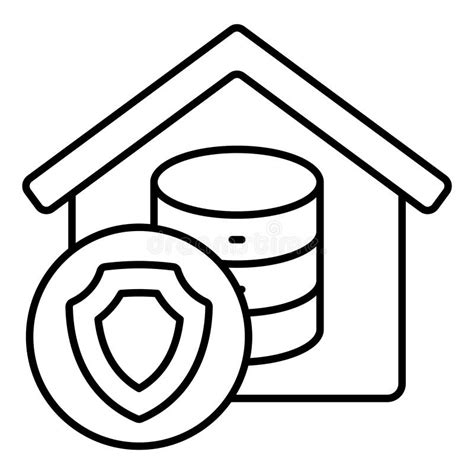 Home Cloud Storage Thin Line Icon Data Protection Concept Vector