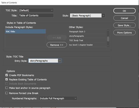 Solved Indesign TOC Wont Set The TOC Content To A Style Adobe Product Community