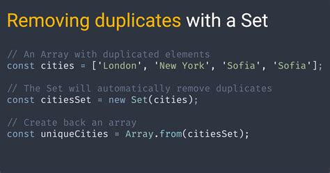 Remove Duplicates From An Array Rlearnjavascript