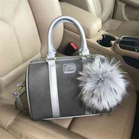Keep Grey Two Tone Leather Pillow Bag กระเป๋าแบรนด์เนมของแท้งานshop