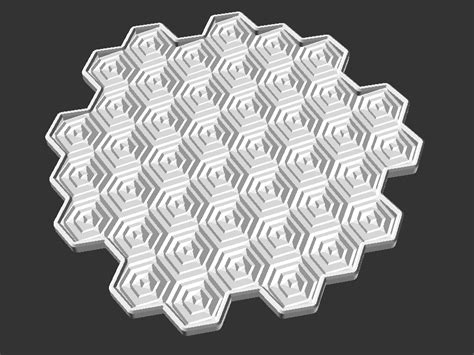 Hex Cube Pattern Coaster By Jack Download Free Stl Model
