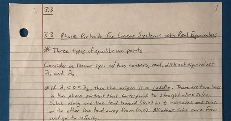 Professor Franks Math Blog 33 Phase Portraits For Linear Systems