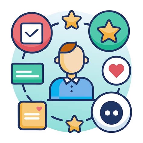User Feedback And Review Cycle With Stars Hearts And Check Marks