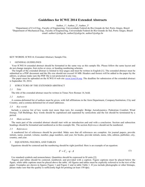 Icwe 2014 Extended Abstract Guidelines