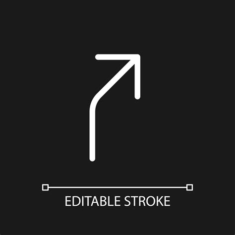 Road Curves To Right Arrow Pixel Perfect White Linear Ui Icon For Dark Theme Road Sign Vector