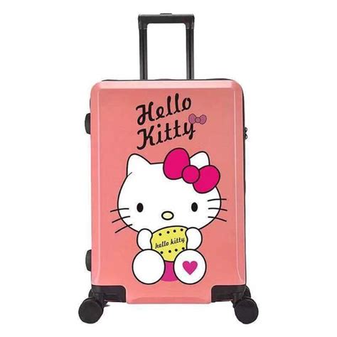 خرید و قیمت چمدان هلو کیتی سایز 24 گلبهی از غرفه هلو کیتی تهران