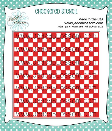 Checkered Stencil Jaded Blossom