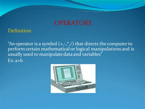 operators and its types powerpoint slides learnpick india