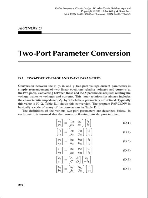 two port parameter pdf computer engineering electrical engineering