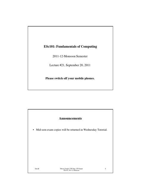 Esc101 Fundamentals Of Computing Esc101 Fundamentals Of Computing