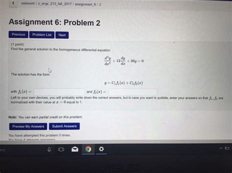 Solved く Webwork Zengr 213 Fall 2017 Assignment 6 2