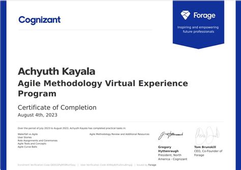 Achyuth Kayala On Linkedin Agilemethodology Virtualexperience Forage